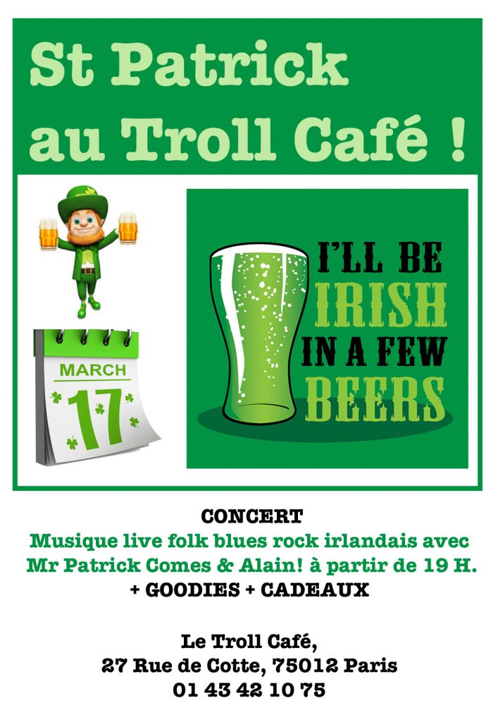 Venez fêter la St Patrick au Troll Café - Le Troll Café